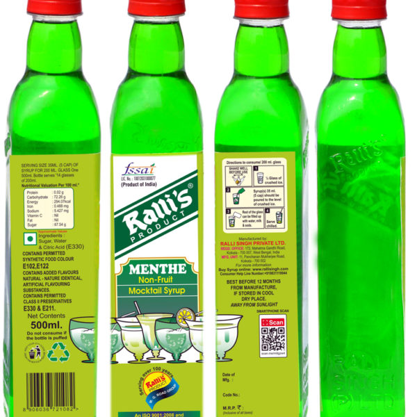 Ralli Singh Menthe Syrup (500ml bottle)
